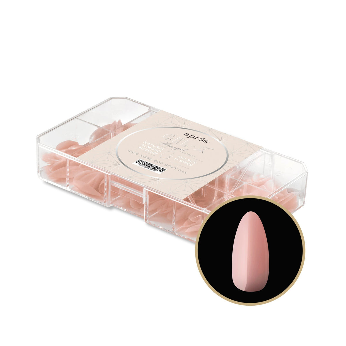Apres Neutrals Margot Gel-X Tips (Natural Almond Medium) 150pcs Box ...