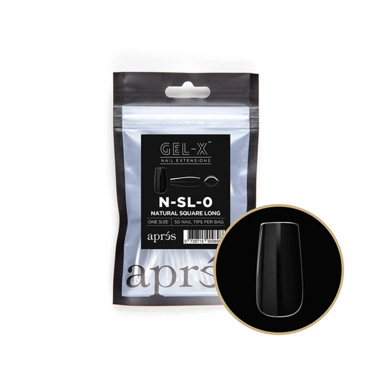 Apres Gel-X Tips (Natural Square Long) 50pcs Refill Pack – American ...