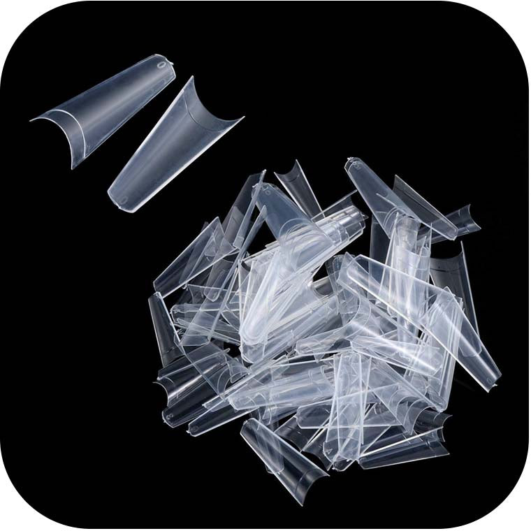 Coffin Clear Nail Tips, Half-Well 500pcs Pack (Sizes #0-9) – American ...